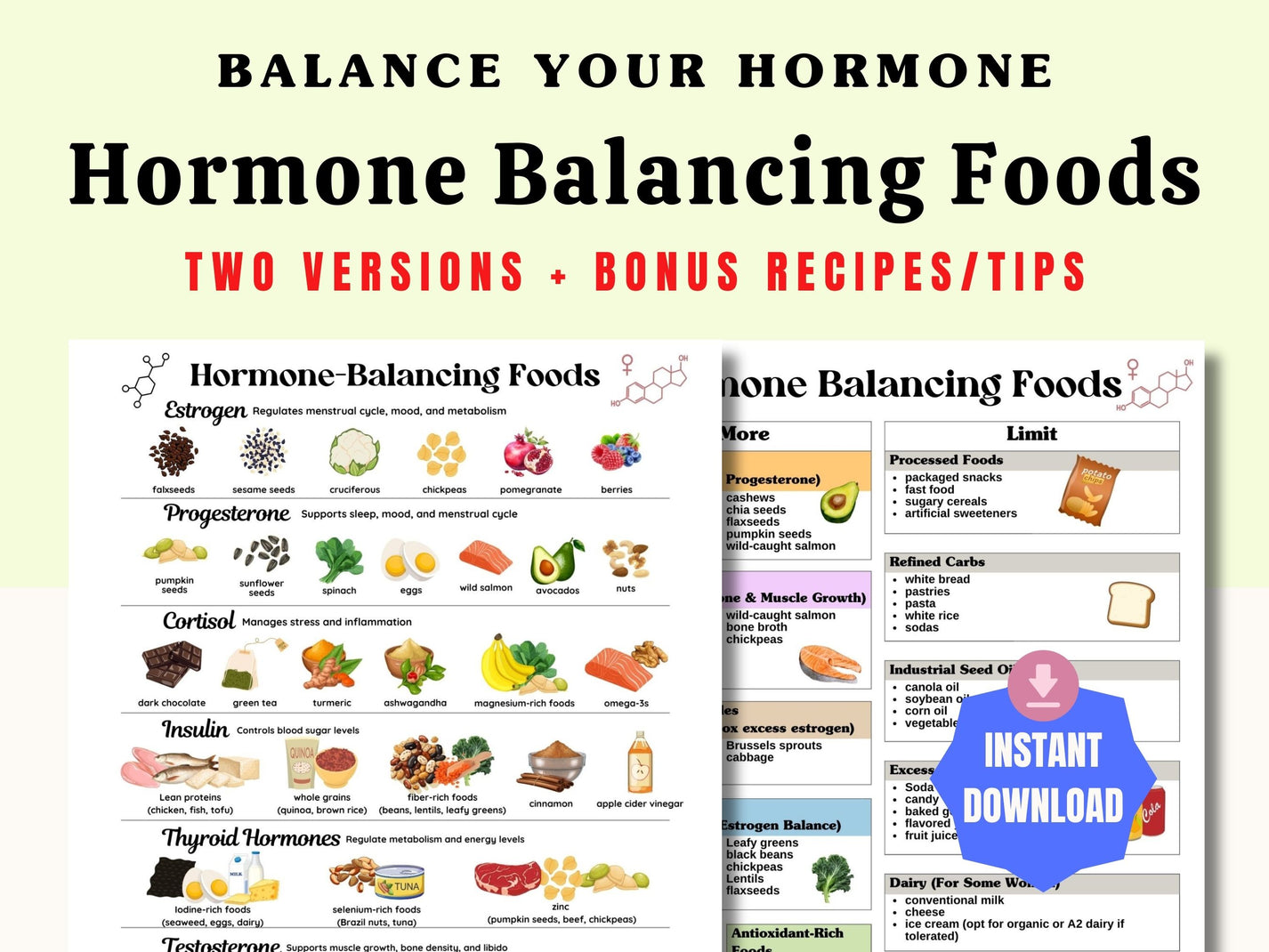 Hormone Balancing Foods Chart for women – Hey Daisy Day